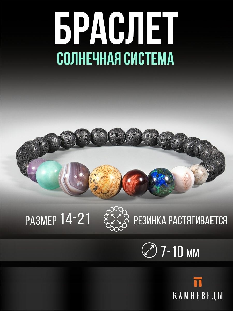 Браслет КАМНЕВЕДЫ, аметист, яшма, агат