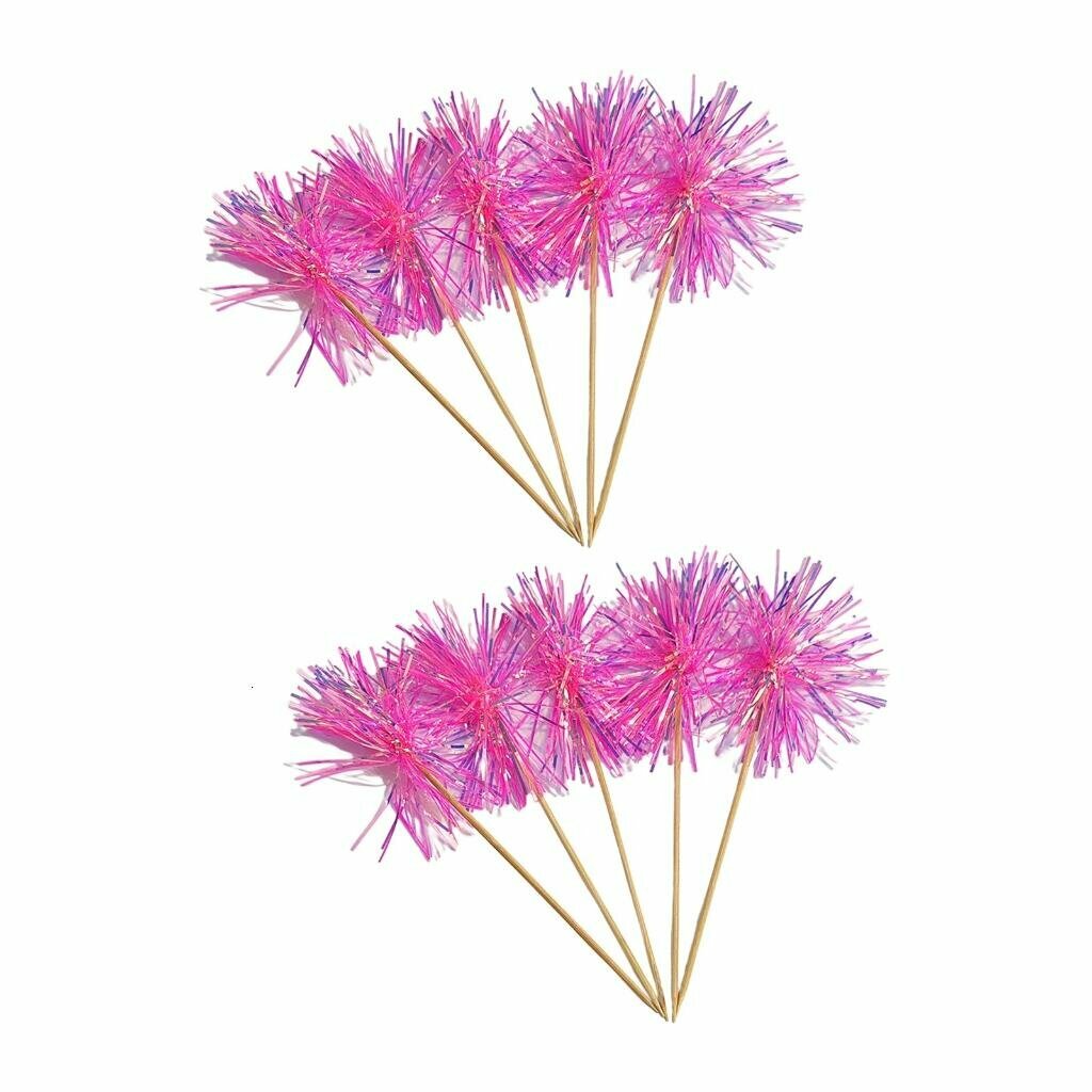 Декоративные деревянные шпажки для торта, Розово-красный