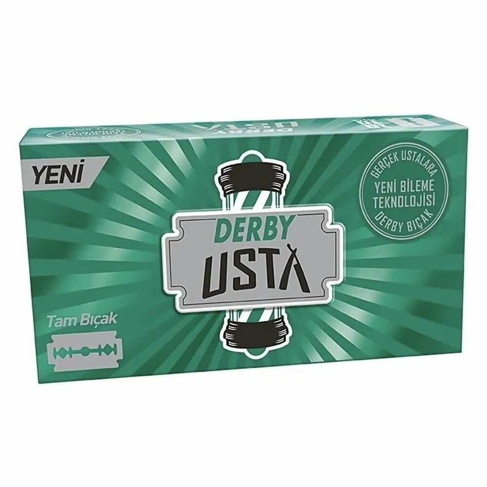 Derby Usta Double Edge Razor Blades - Лезвия для бритвы Дерби, 10x10, 100 шт.