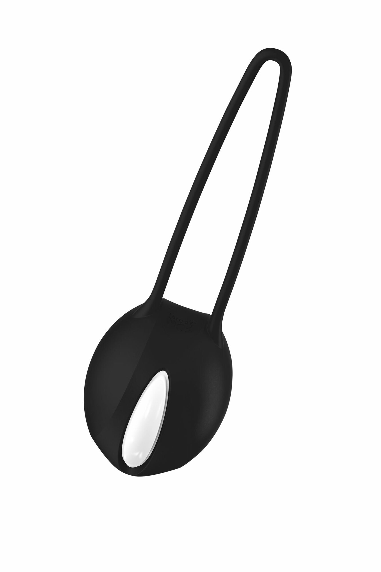 Черный вагинальный шарик Smartballs Uno с петлей, цвет черный