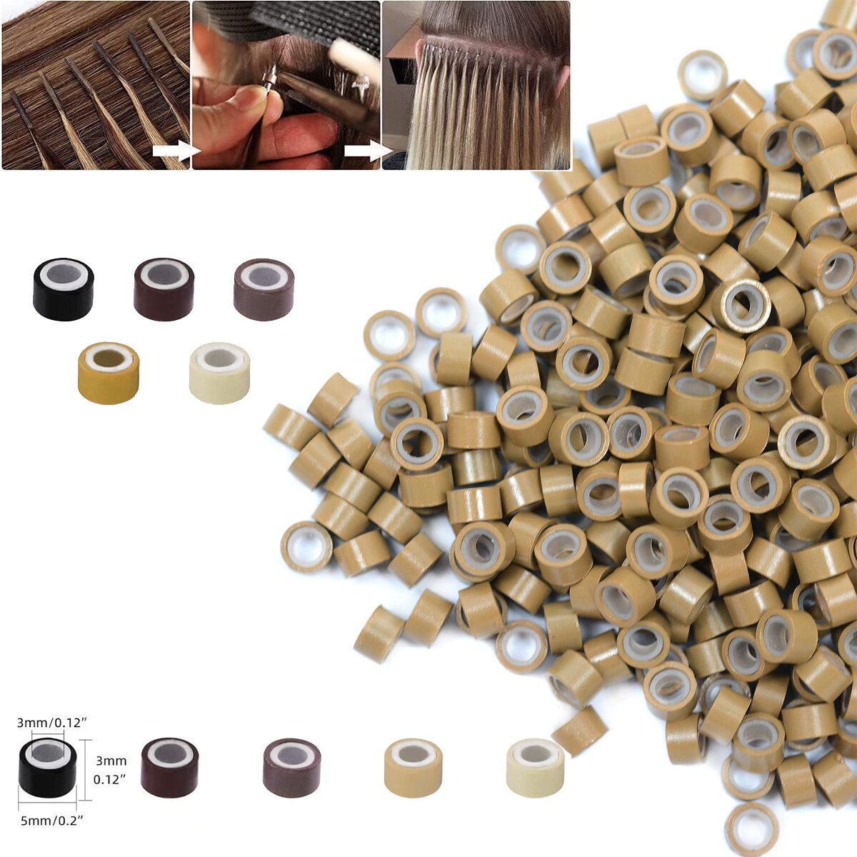 Капсулы для наращивания волос и перьев размер 5мм(1 пакет 100 маленьких штук)