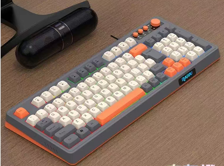 IO от Red Square проводная игровая клавиатура Redragon, английская раскладка, бело-серо-оранжевая