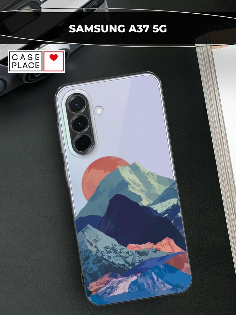 Чехол на Samsung Galaxy A37 5G / Самсунг Галакси А37 5G с принтом Закат в снежных горах, прозрачный