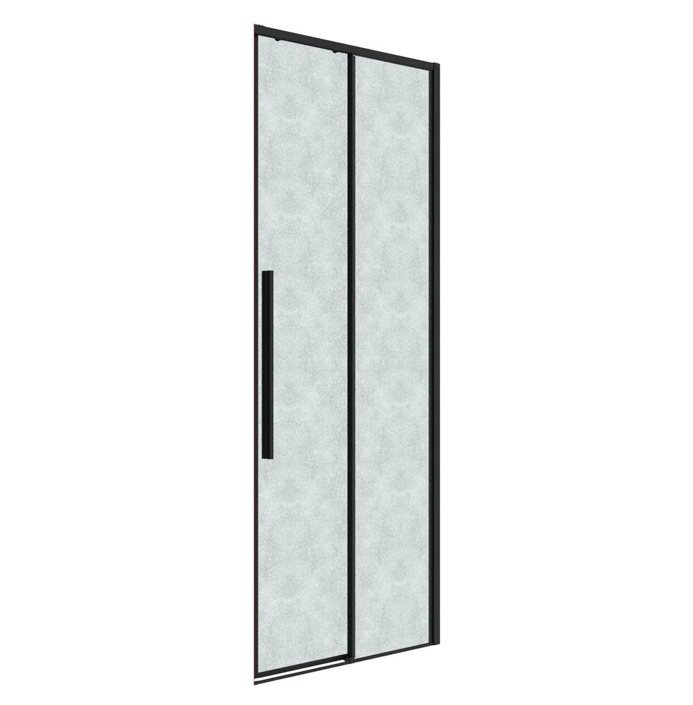 Душевая дверь в нишу Grossman Galaxy 1/2. K33.01.12.21.02 120 см, профиль матовый черный, стекло шиншилла