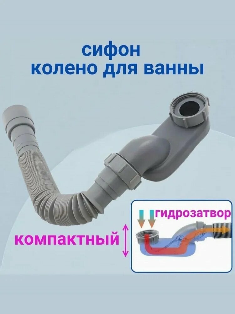 Сифон с водяным затвором представляет собой колено ванны