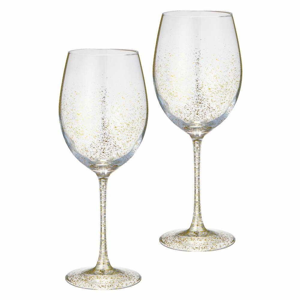 Набор бокалов для вина "Sparkles" 2 шт, 560 мл, стекло, декор блестки, подарочная коробка