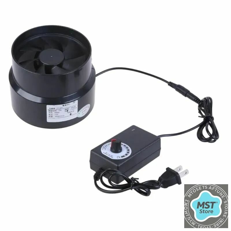 Набор вентиляторов с переходной трубой 110 100 мм + регулируемый источник питания