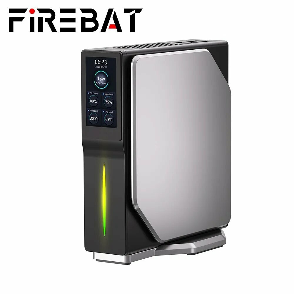 FIREBAT Мини-ПК (Intel Processor N100, RAM 16 ГБ, SSD 512 ГБ, Intel UHD Graphics, Windows 11 Pro), S1, черный