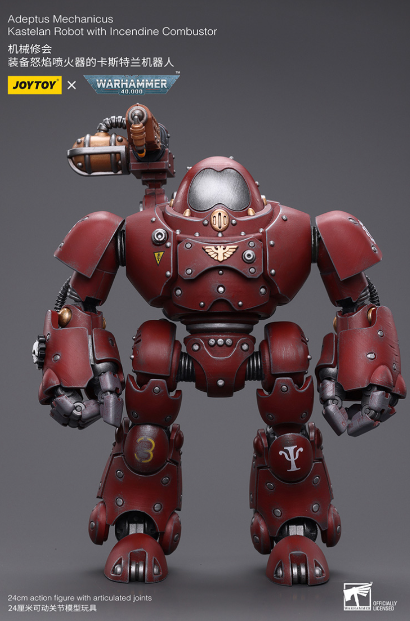 Подвижная фигурка JOYTOY Warhammer 40000 Adeptus Mechanicus Kastelan Robot with Incendine Combustor