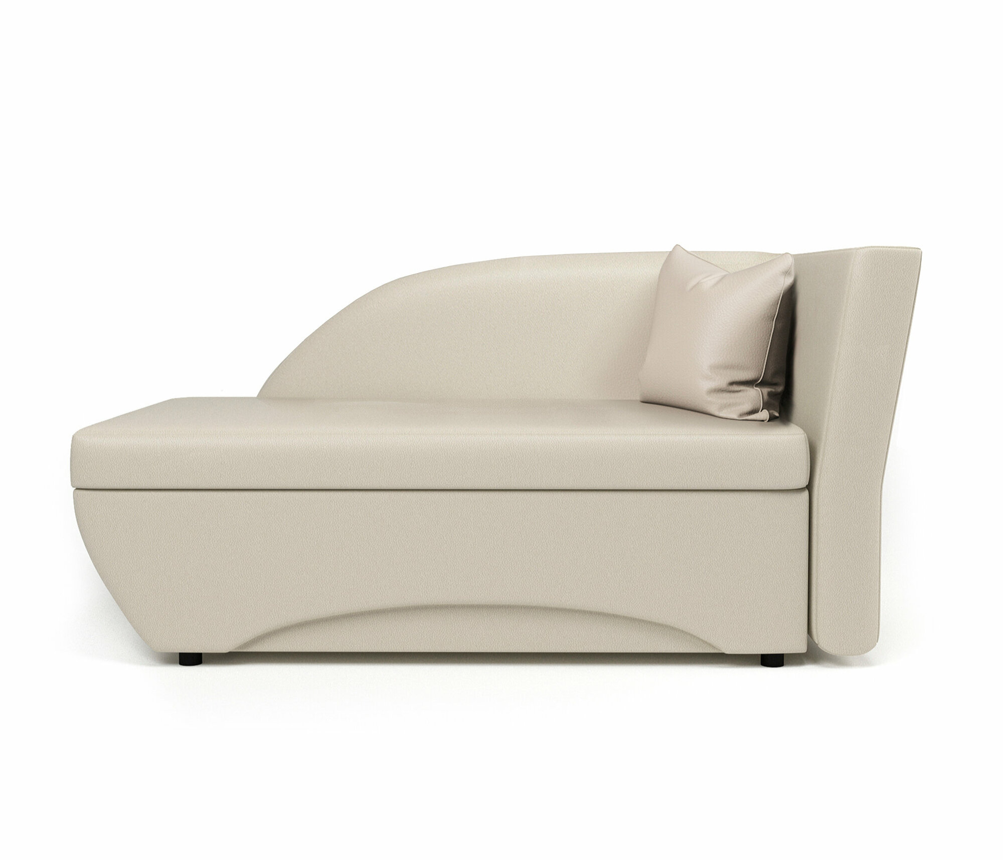 Диван Кушетка Трио с раздвижным спальным местом и ящиком экокожа бежевый