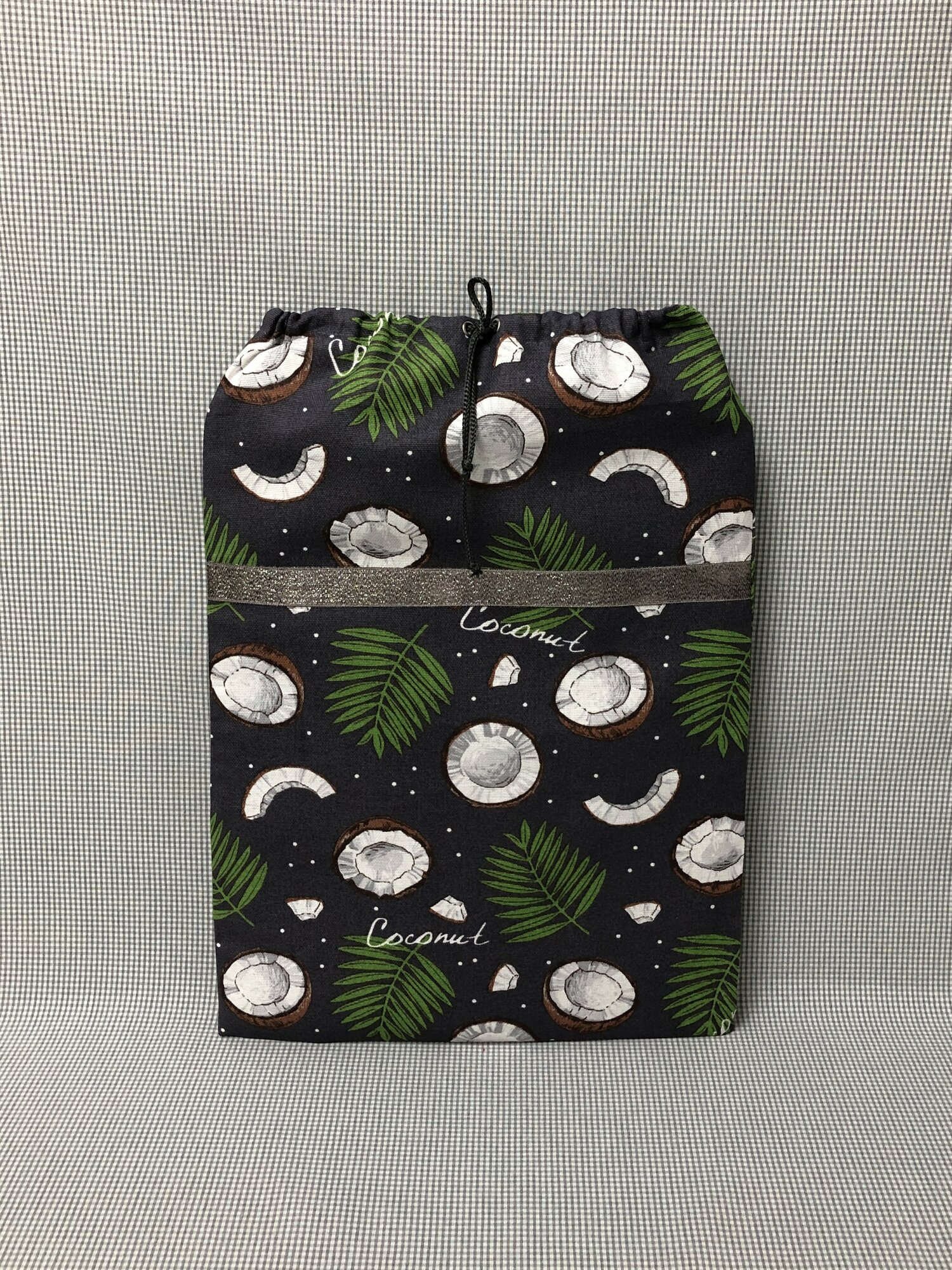 Мешок большой 35х50 см, цвет А10, ткань рогожка, принт кокосы