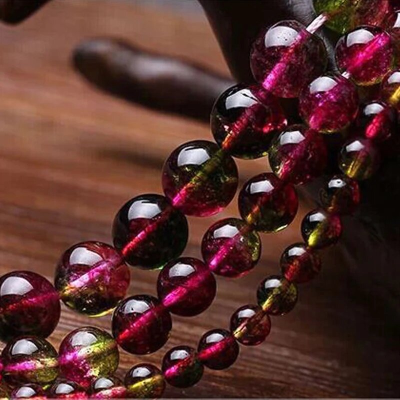 Натуральные турмалиновые бусины Aixufashion 6-8-10 мм 8 мм