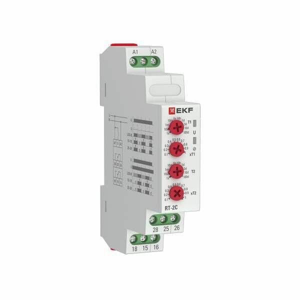 Реле времени RT-2C 12-240В 2 регулир. порога времени 2 исп. конт. PROxima EKF rt-2c-12-240