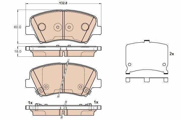Колодки передние HYUNDAI Elantra 11-15 Veloster 11-17 TRW GDB3552