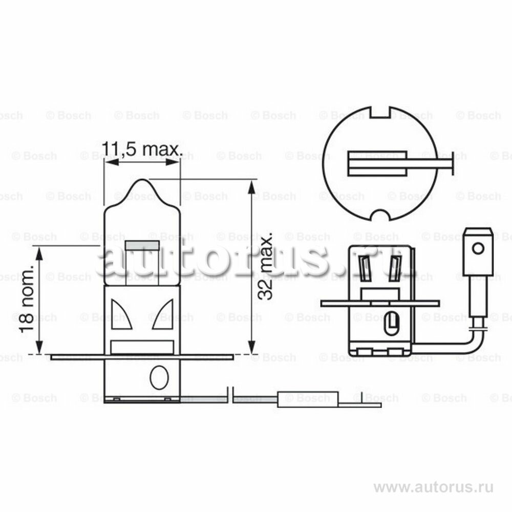 Лампа 12V H3 55W BOSCH 1 шт. картон 1 987 302 031