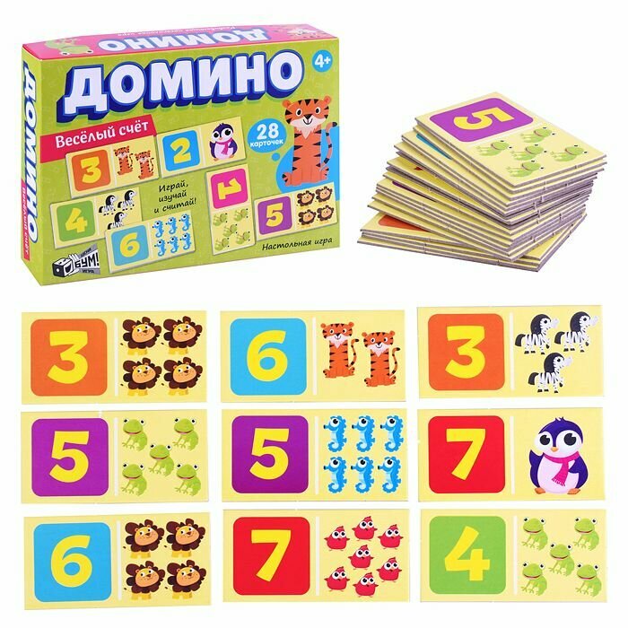 Настольная игра Русский стиль "Домино", Веселый счет, 28 карточек (4516)