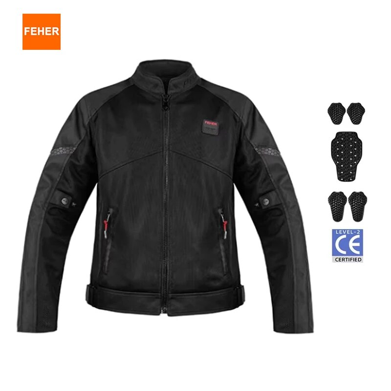 Мотокуртка FEHER черная летняя унисекс 4XL, JK-2311A B2
