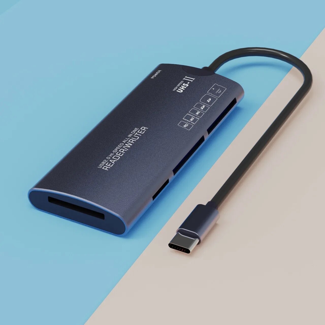 Многофункциональный USB Type-C кардридер 6-в-1 (SD, TF, CF, MS, XD, M2) со 6 In 1 Card Reader-C