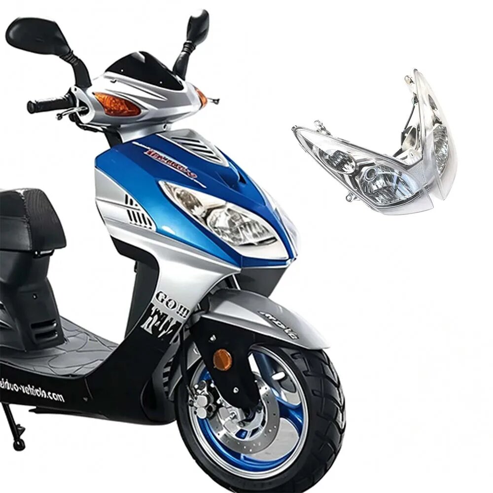 Фара в сборе для мотоцикла 12В 35Вт, подходит для китайских скутеров Jonway 125cc 150cc 4-го поколения, галогенная, желтый свет