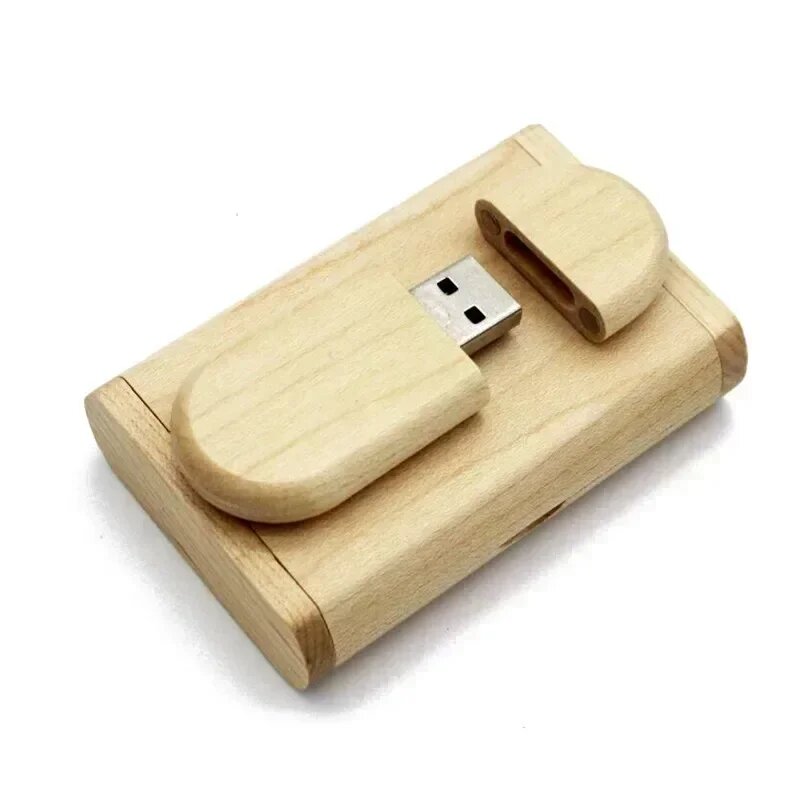 JASTER USB-флешка 128 ГБ деревянная 4GB, Maple wood With box