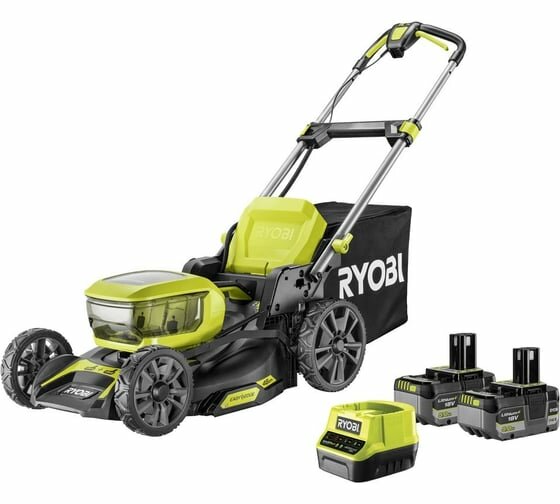 Газонокосилка аккумуляторная Ryobi 18В RY18LMX46A-250 (5133005790) зеленый/черный