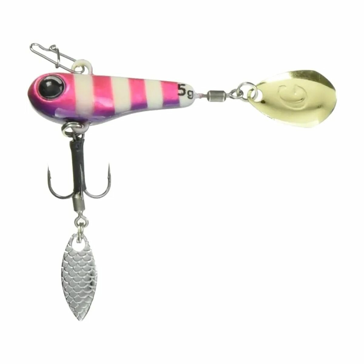 Тейл-спиннер JACKALL GOOD MEAL SPIN BLADE+ 7G цвет ULTRA PINK GLOW STRIPE