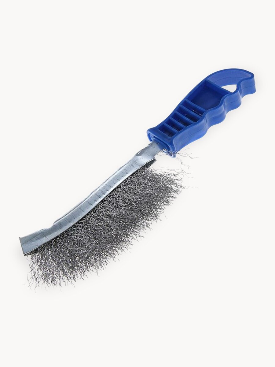 Щетка металлическая ручная тундра, оцинкованная, пластиковая рукоятка