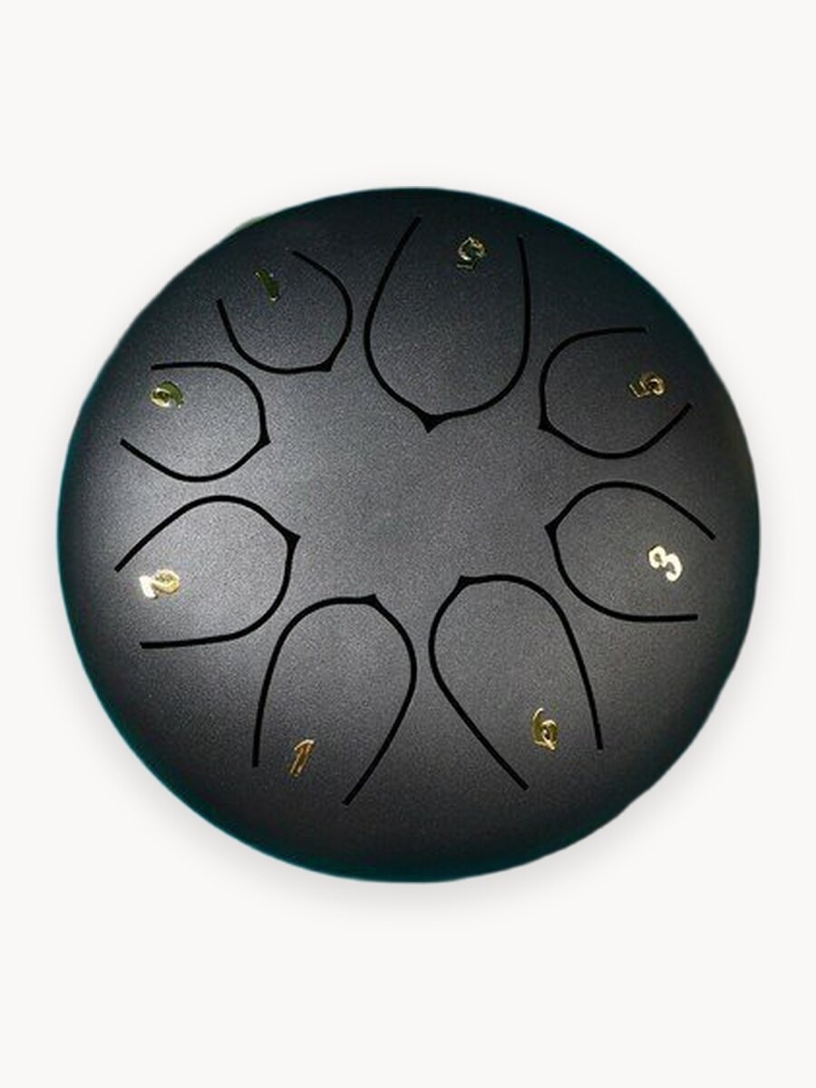 Глюкофон - музыкальный инструмент, черный, 8 лепестков, 15 х 9 см