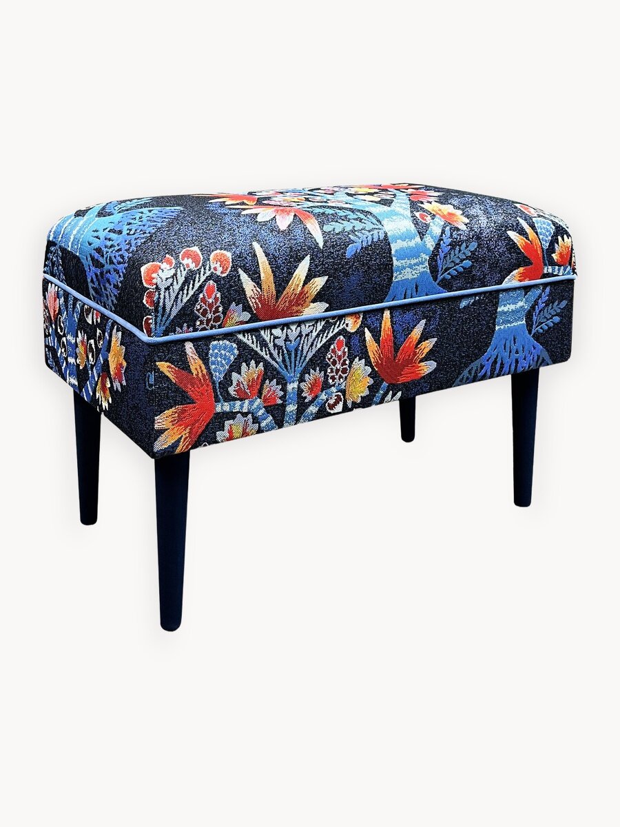 Банкетка BORDADO "Pititi", для прихожей, с ящиком, мебельный гобелен, 62х34х45 см