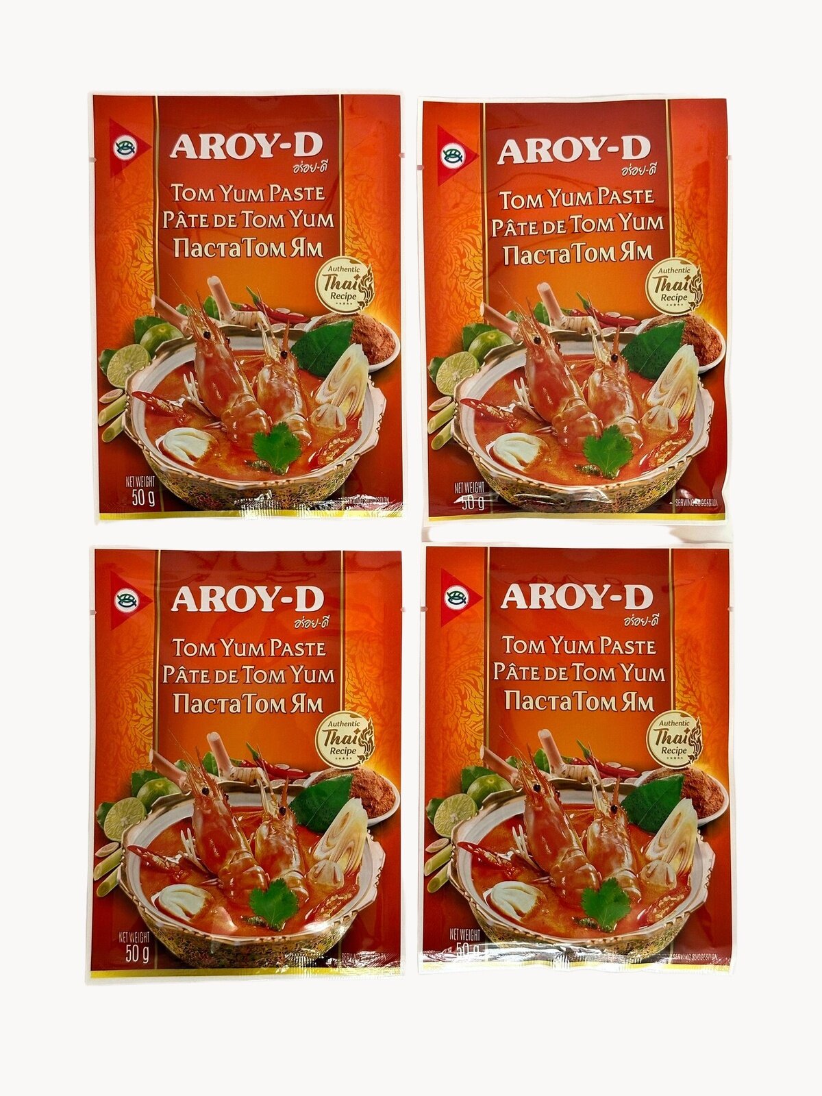 Паста Том Ям Арой-Д \ Arоy-D Tom Yum кисло-сладкая, 4 шт. по 50 г