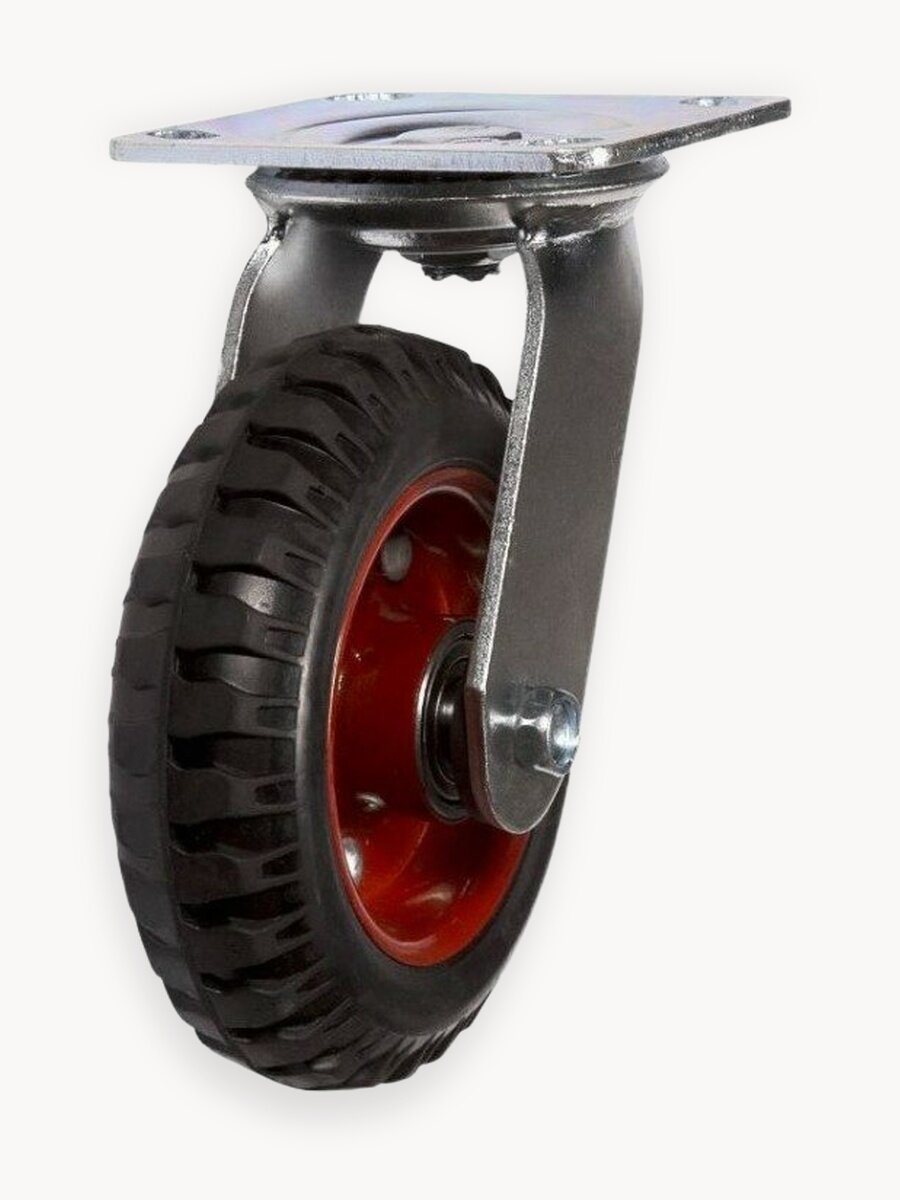 Колесо для тележек викарт поворотное с протектором 160x50 мм