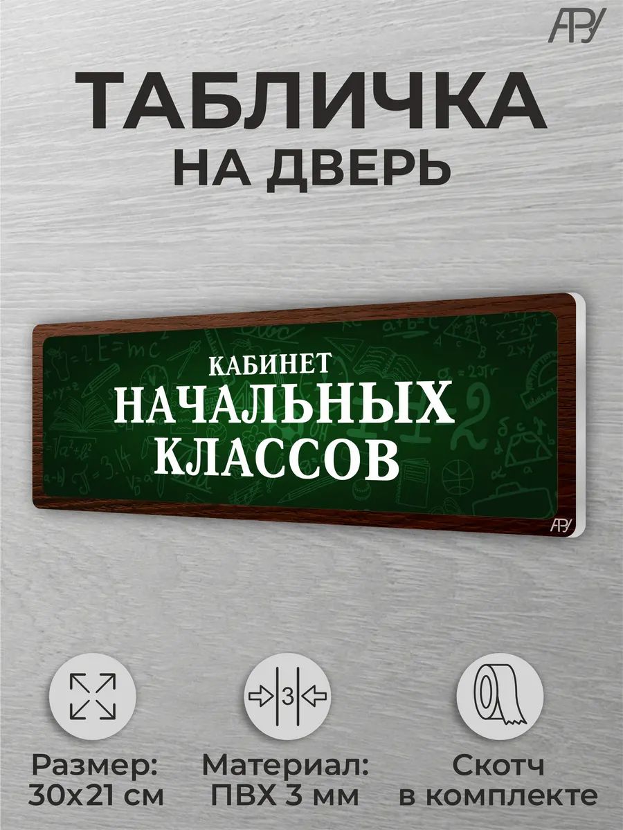 Школьная табличка на дверь класса Кабинет начальных классов