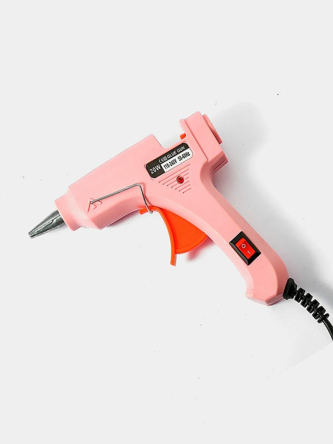 Клеевой пистолет для рукоделия (горячего клея) розовый и клеевых стержней 7 мм, 20 Ватт