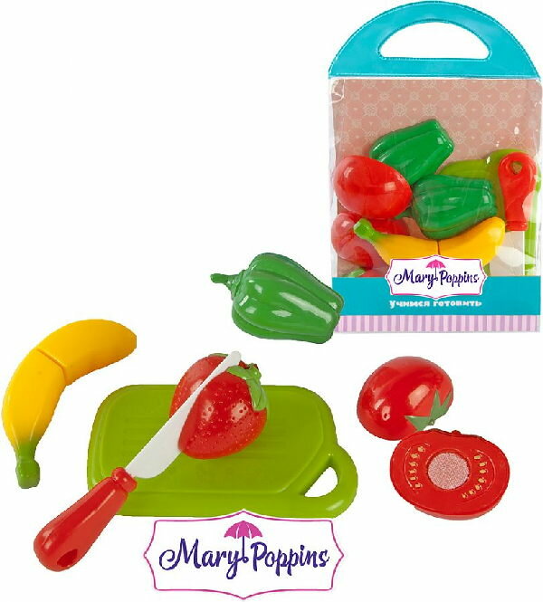 Набор для резки Mary Poppins Овощи и фрукты, 4 шт, в ассорт. 453044