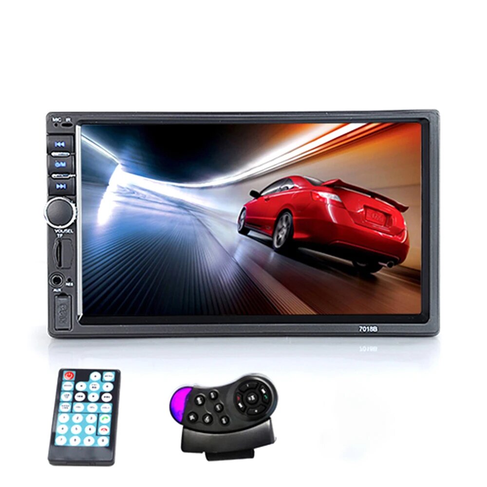 Автомагнитола 2 Din, HD, сенсорный экран 7 дюймов, стерео, Bluetooth, FM, ISO, мощность, Aux, вход, MP5, SD, USB, с/без камеры, 12 В With Remote Control