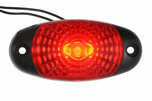 Светодиодные габариты. Фонарь габаритный маркерный (1 штука) трас "Паутинка" 12/24V Красный. Россия (13198)