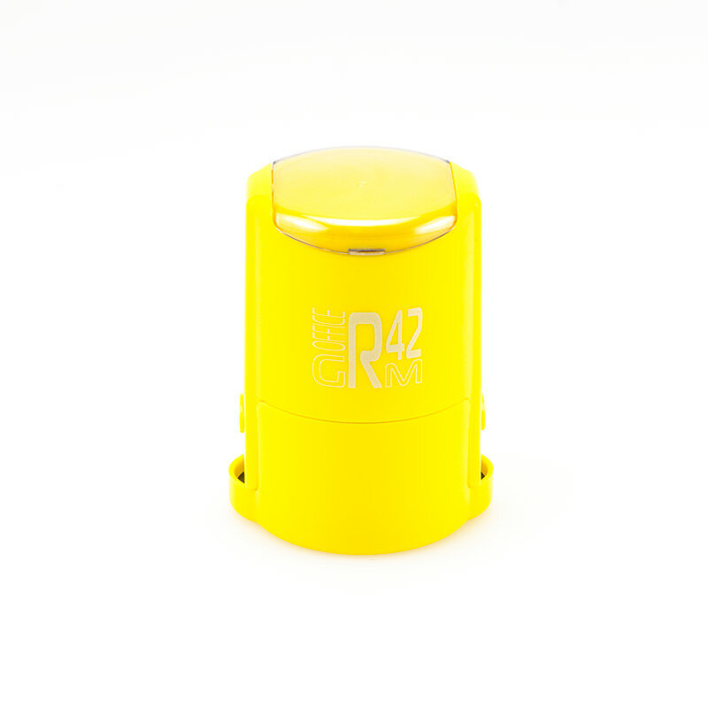 GRM R 42 office+BOX - Black Edition. Автоматическая оснастка для печати, корпус жёлто-чёрный глянец