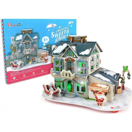 Пазл 3D Cubicfun Рождественский домик 2 с подсветкой