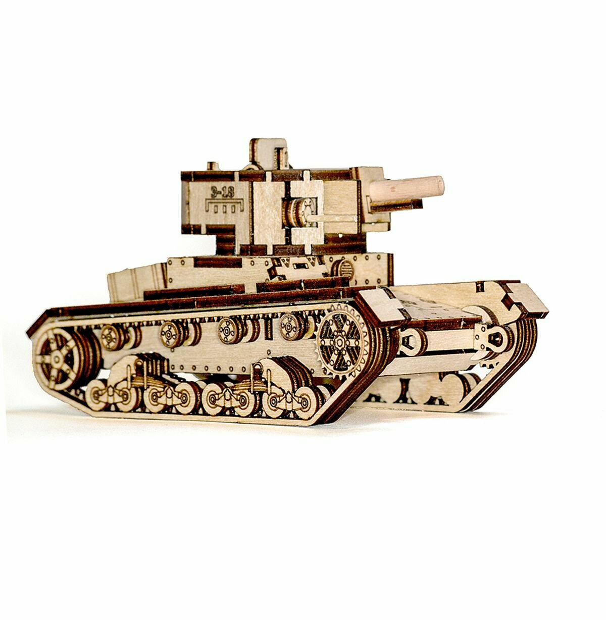 Деревянный 3D конструктор, сборная модель Faner-Kit танка Т-26 А образца 1932 года / военная техника