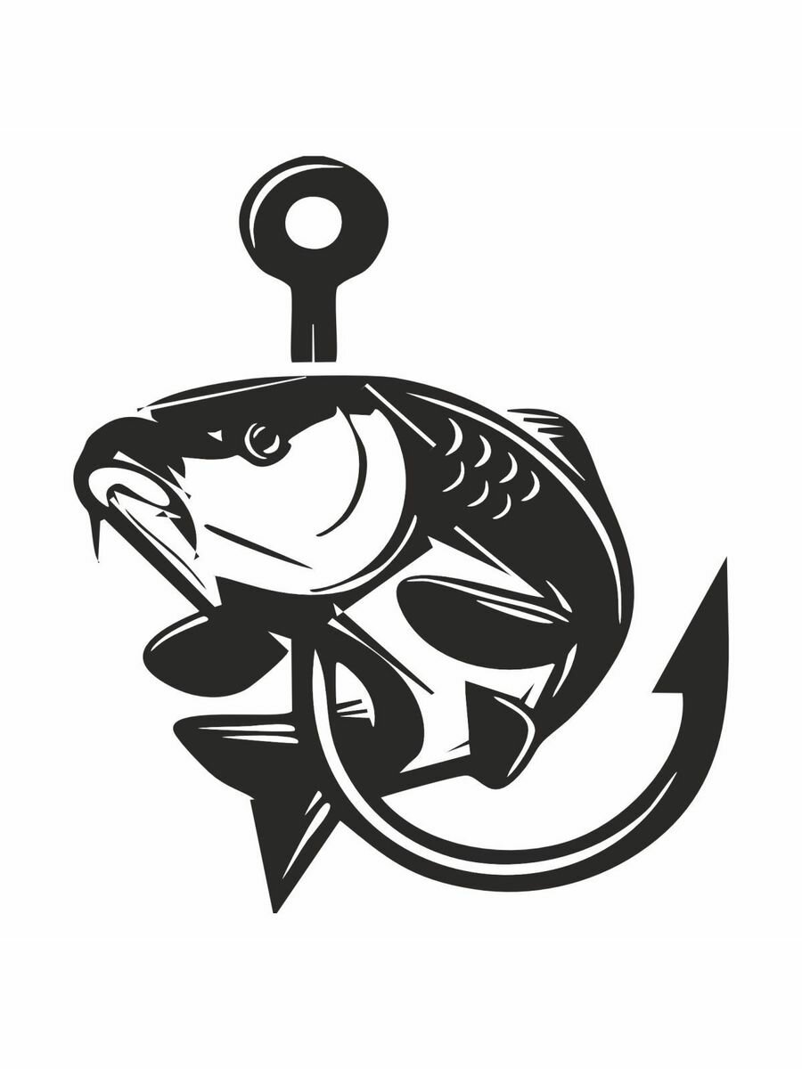 Наклейка "Рыбак", 150х150мм, вид 2, Арт рэйсинг