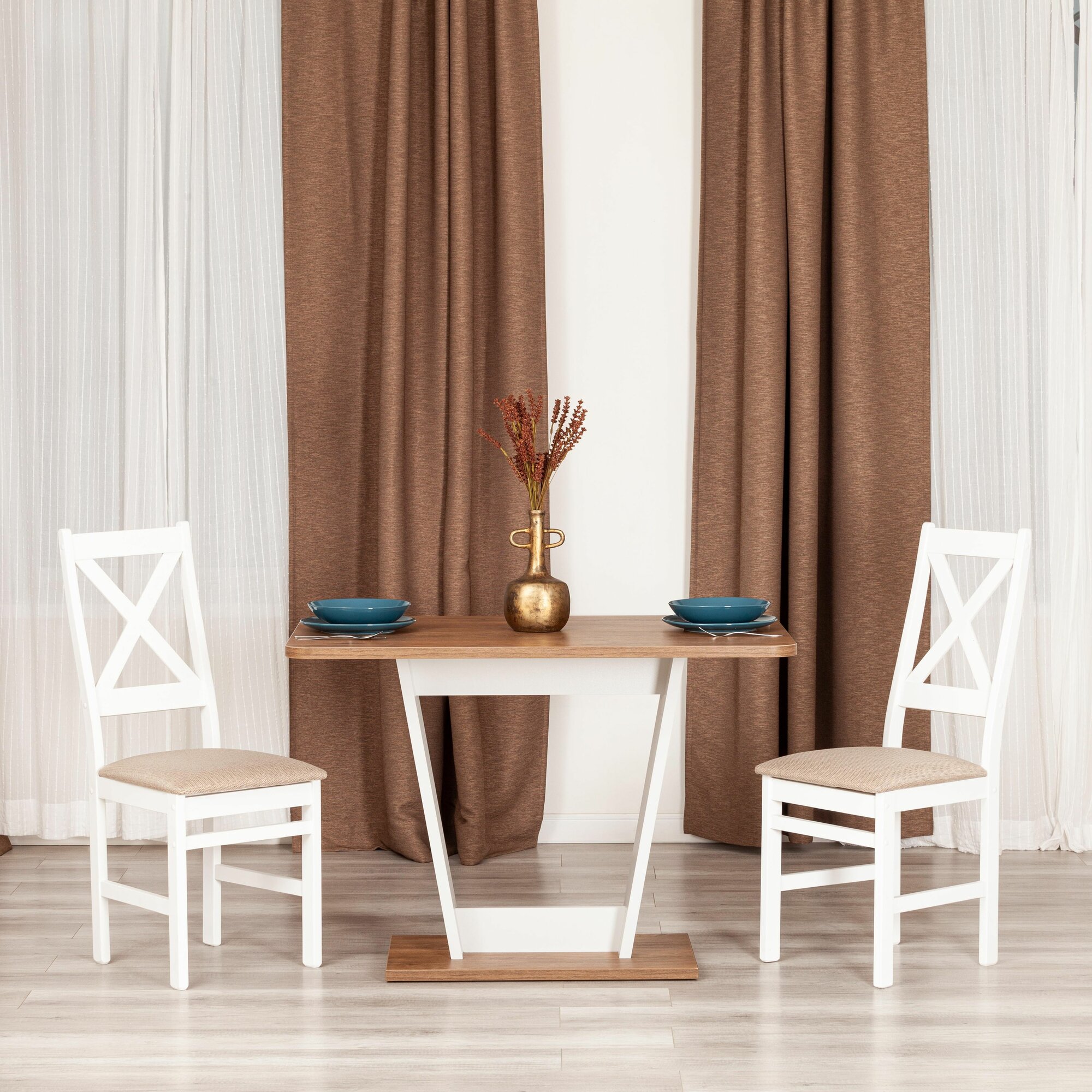 Стол обеденный TetChair TIBI нераздвижной, 68,6 х 110 х 75 см, Дуб Канзас/Пепел