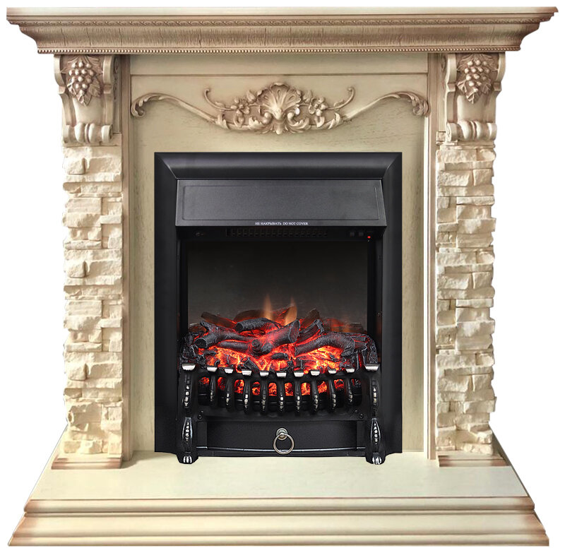 Каминокомплект Royal Flame Adriana сланец белый с очагом Fobos BL сл. кость 222269700458411