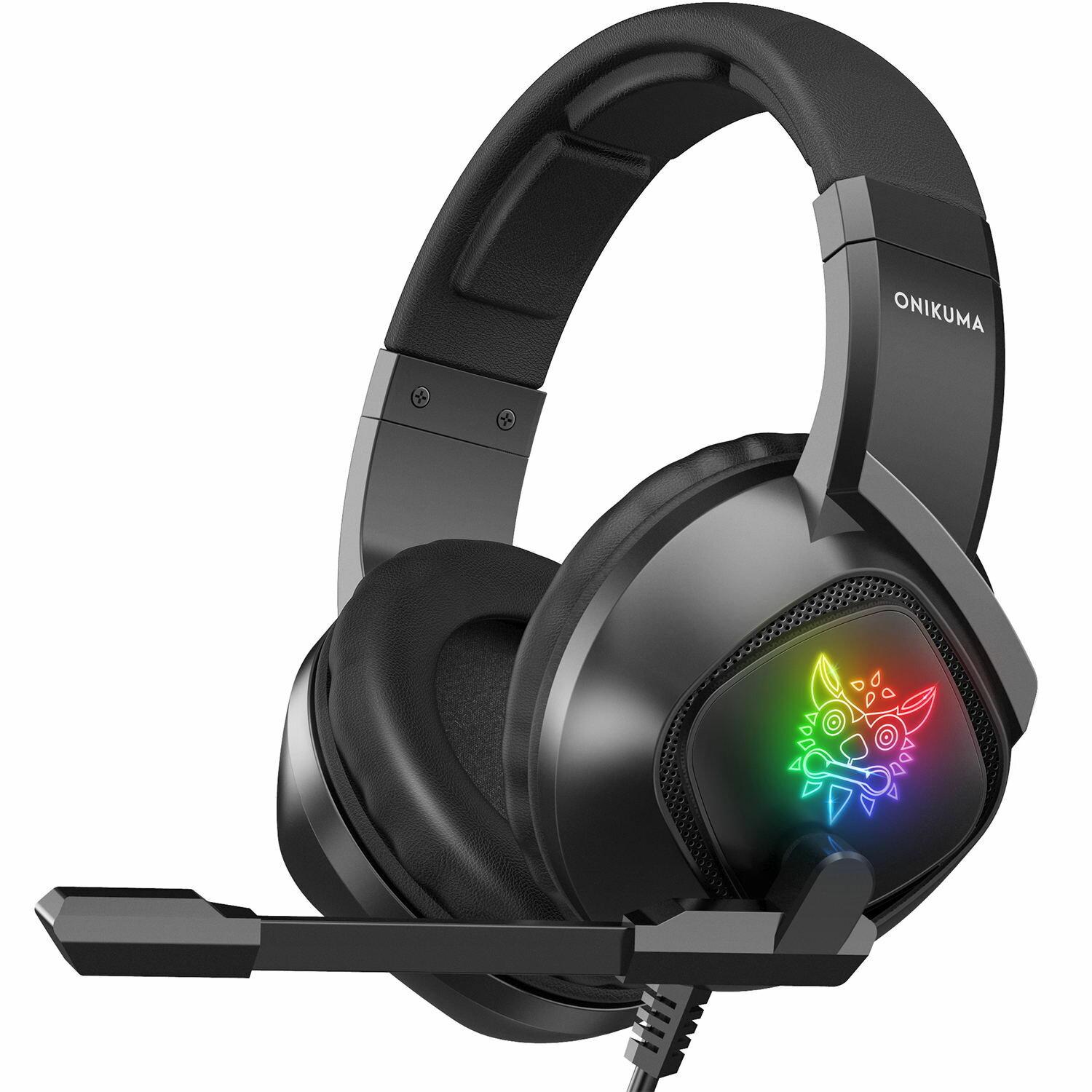 ONIKUMA K19 Проводная игровая гарнитура для ПК, PS4 и Xbox — наушники с микрофоном для игр в жанре FPS, черный