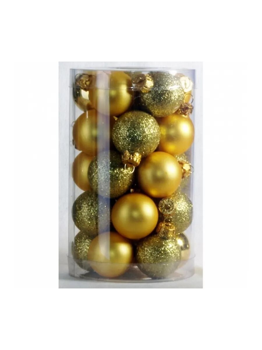 Набор стеклянных шаров 3 см (25 шт) НШ03/25С, Золото
