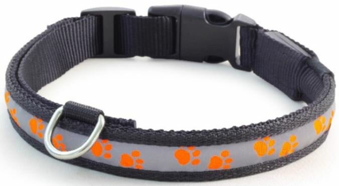 Triol Светодиодный ошейник "Лапки" оранжевый,2*23-31 см (LD08S)