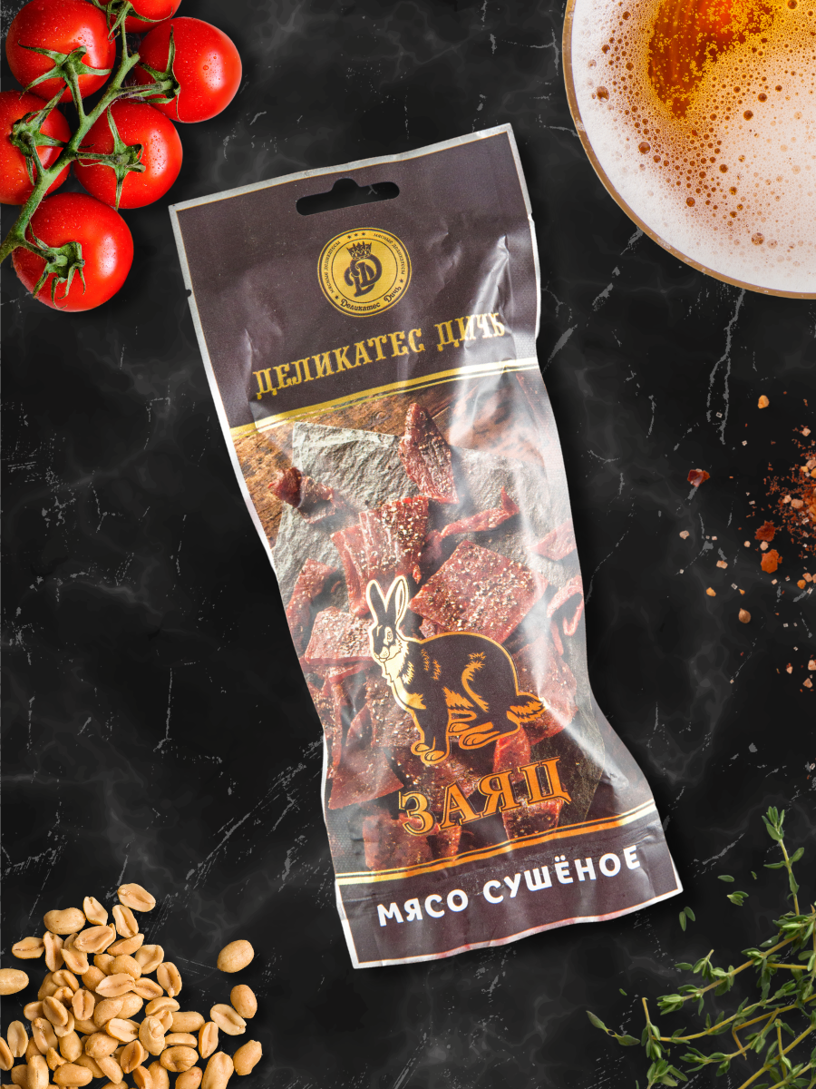 Сушеное мясо Зайца 100г Деликатес Дичь