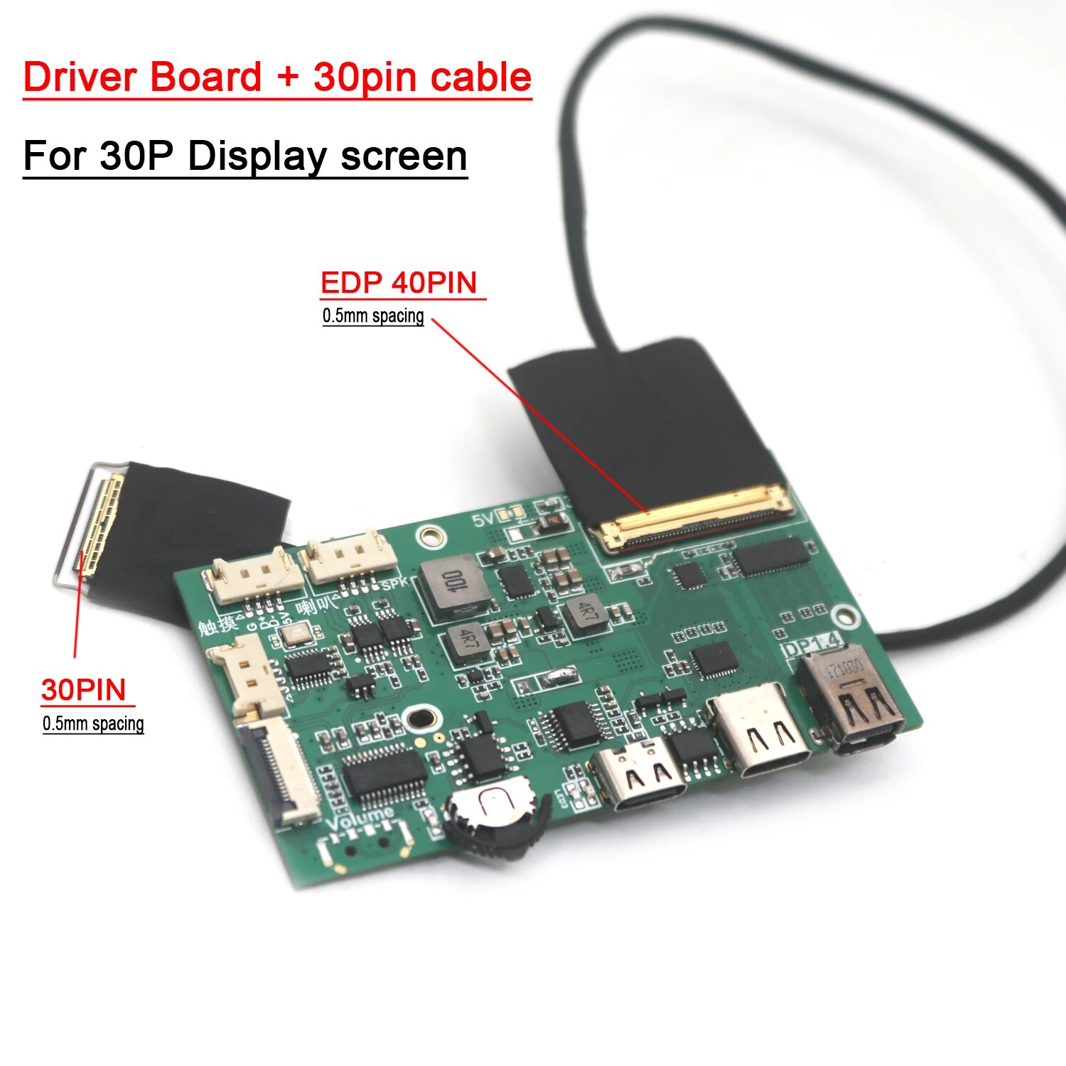 Драйверная плата Isdn USB Type-c DP к EDP DykbRadio board W 30PIN CABLE