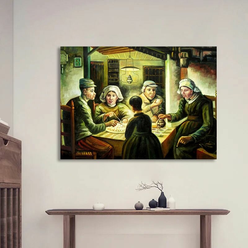 Репродукция картины ВсеКартины. тут "Едоки картофеля", холст, на подрамнике, 20x30 см