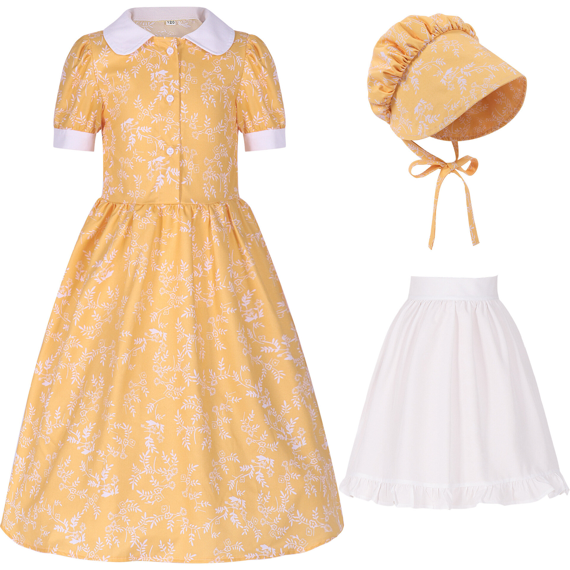 Платье "Прерии", для девочек, цвет желтый, размер 9-10 лет