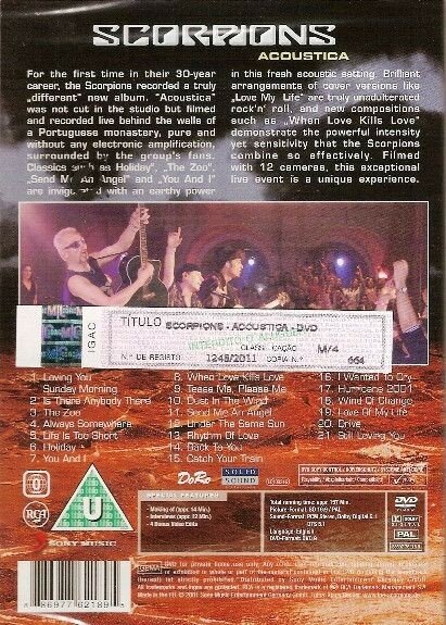 Scorpions - Acoustica (DVD) — фото 1